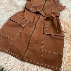 Divided | Dresses | Nwt Brown Jean Overall Dress | Poshmark